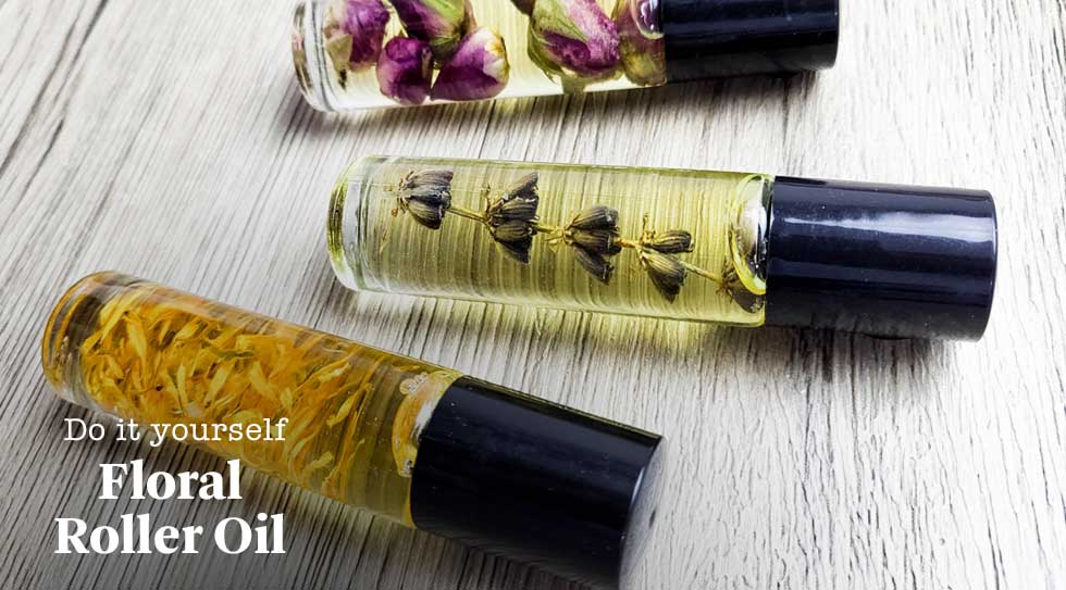 Floral Roller Oil Bottles - Raw Essentials